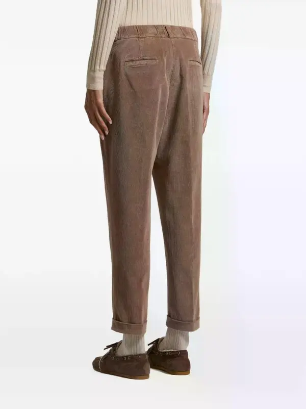 Peserico Corduroy Turn-up Tapered Trousers