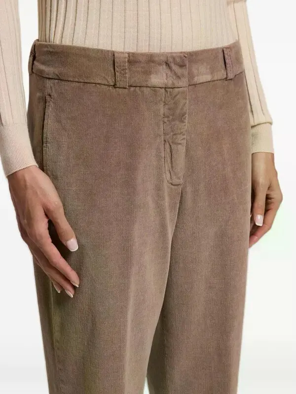 Peserico Corduroy Turn-up Tapered Trousers