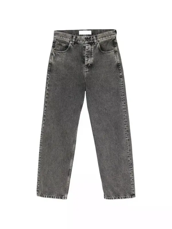 AMARANTO Acid-wash Zigzag-stitch Jeans