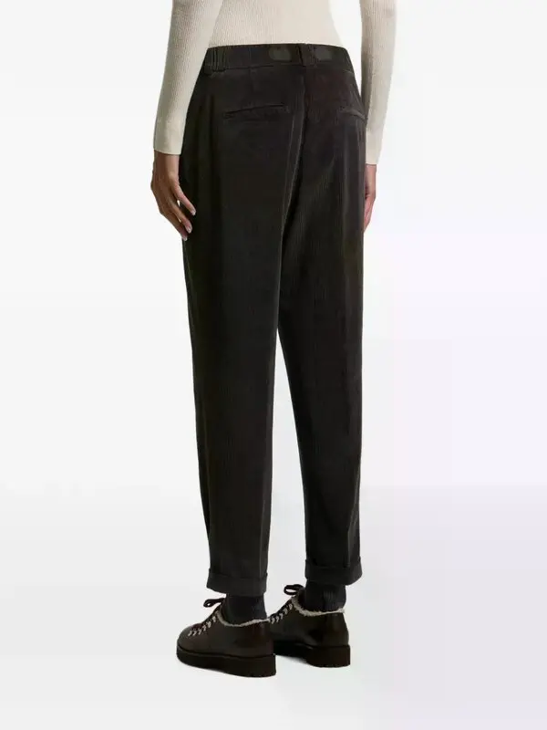 Peserico Corduroy-effect Turn-up Tapered Trousers