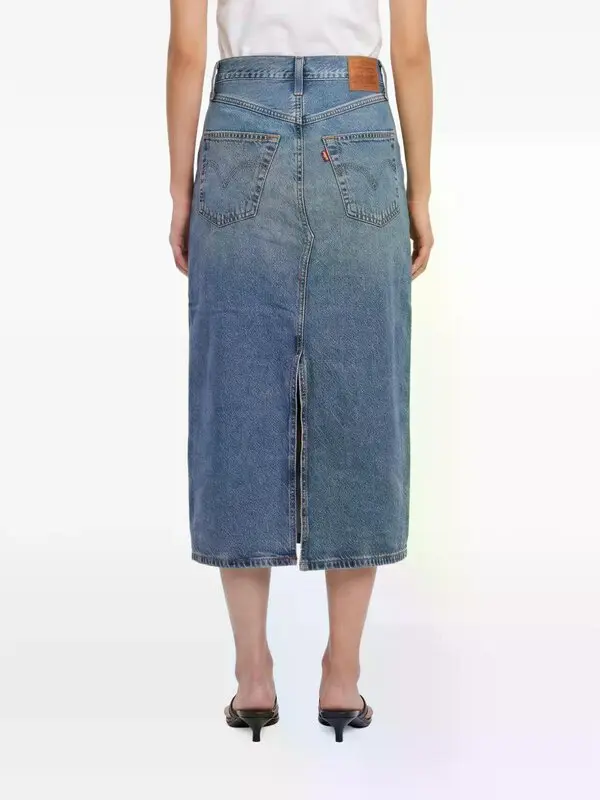 LEVI'S Front-slit Denim Midi Skirt