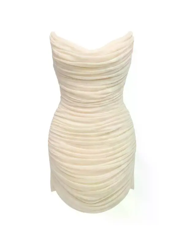 David Koma Ruched Strapless Mini Dress