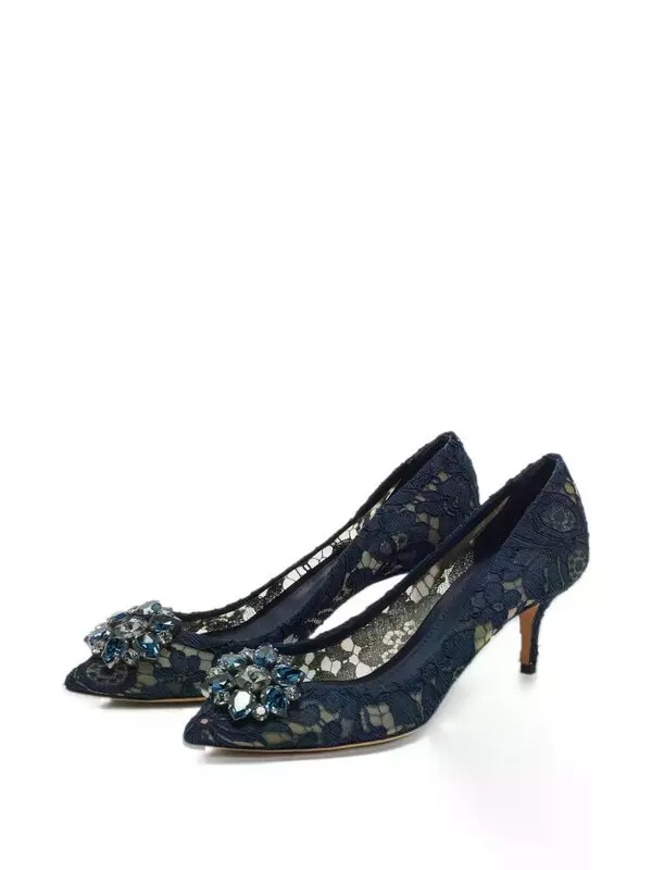 Dolce & Gabbana Bellucci Crystal-embellished Heeled Pumps - Blue