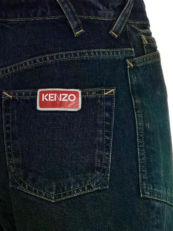 Kenzo Logo-patch Denim Shorts