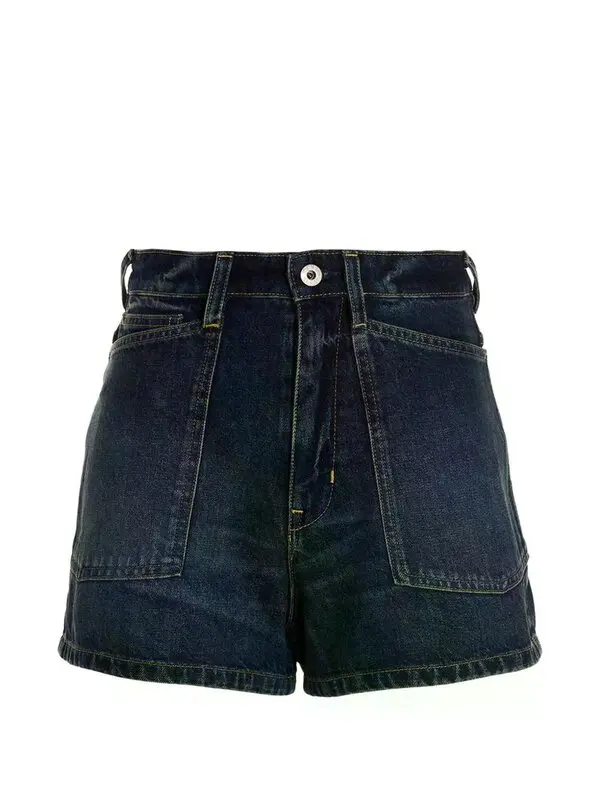 Kenzo Logo-patch Denim Shorts - Blue