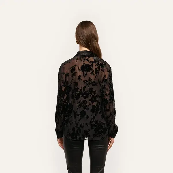 L'AGENCE Laurent Velvet Blouse Top