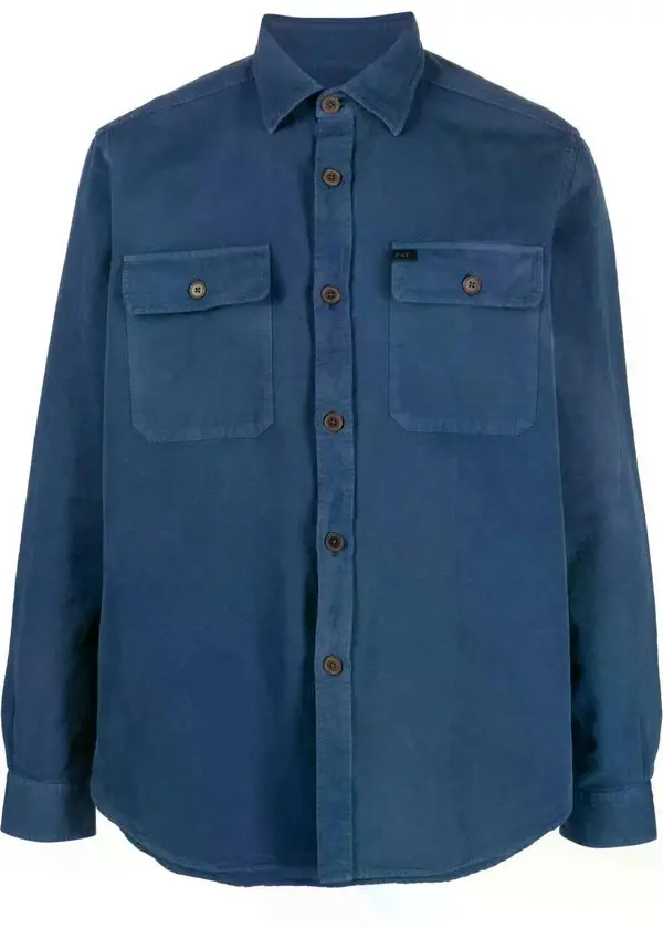 FAY Logo-embroidered Oxford Shirt