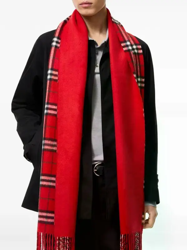 Burberry Reversible Check Cashmere Scarf