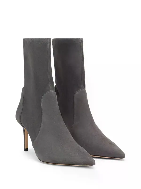 STUART WEITZMAN Power Suede Ankle Boots - Grey