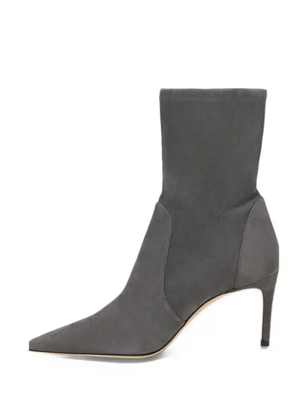 STUART WEITZMAN Power Suede Ankle Boots - Grey