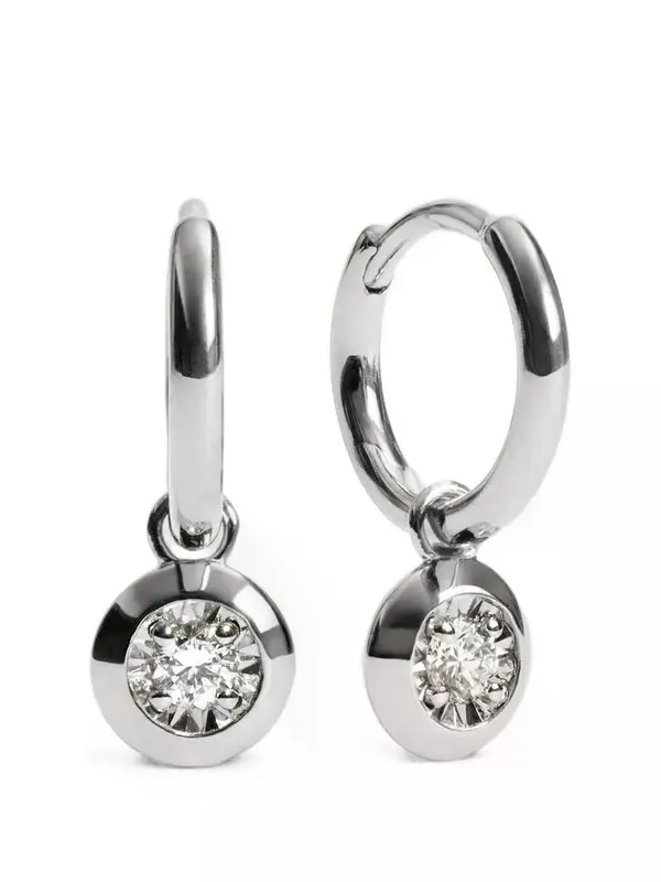 Monica Vinader Round Diamond Huggie Earrings - Silver