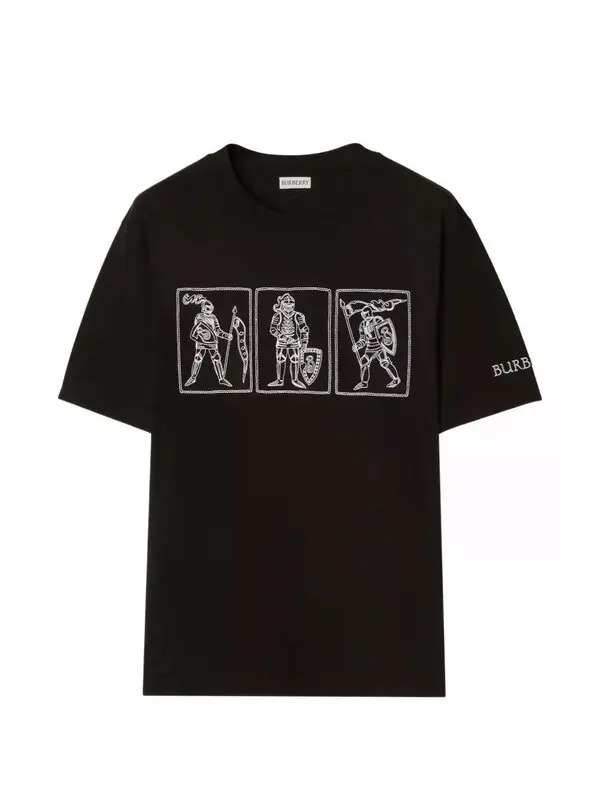 Burberry Knight Moves Cotton T-shirt - Black