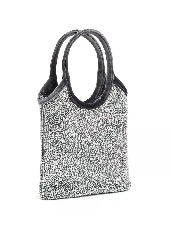 TWENTY FOURHAITCH Mini Nela Crystal-embellished Velvet-trim Tote Bag
