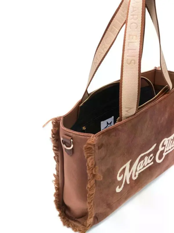 MARC ELLIS M Buby Fringe-trim Logo-embroidered Shoulder Bag