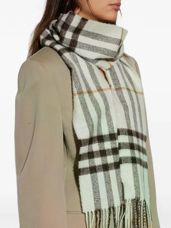 Burberry Narrow Sparkle Check Cashmere Scarf