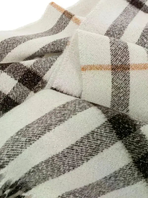 Burberry Narrow Sparkle Check Cashmere Scarf