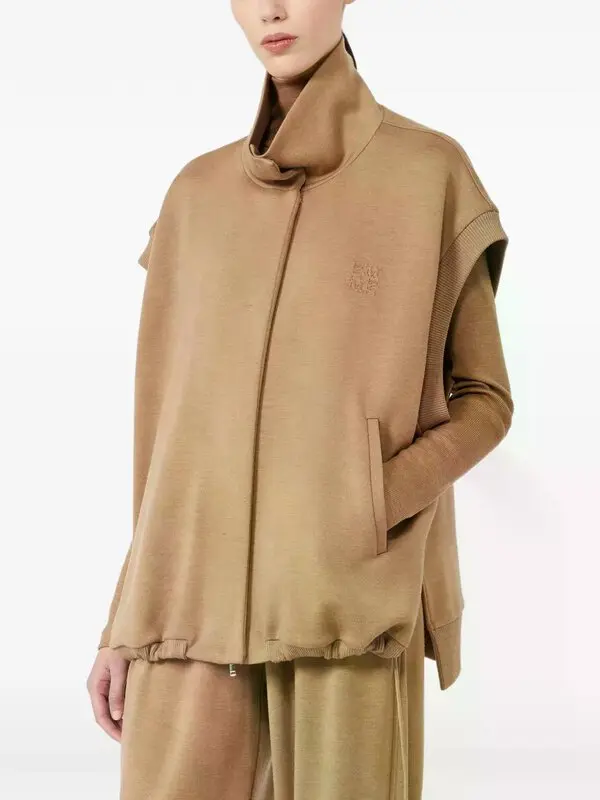 Max Mara Oversized Sleeveless Wool Jersey Gilet - Neutrals