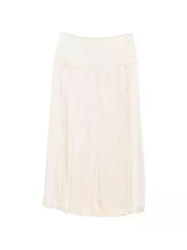 SEMICOUTURE Pleated A-line Maxi Skirt - Neutrals