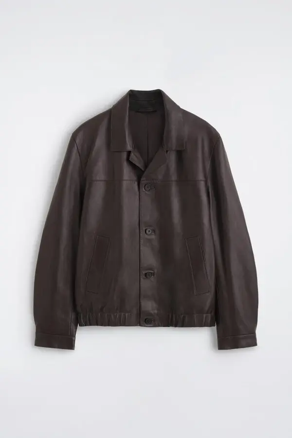 Cos Leather Blazer Bomber Jacket