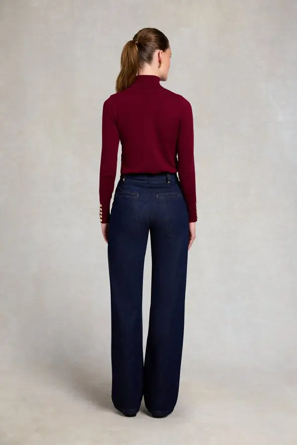 Holland Cooper Buttoned Knit Roll Neck