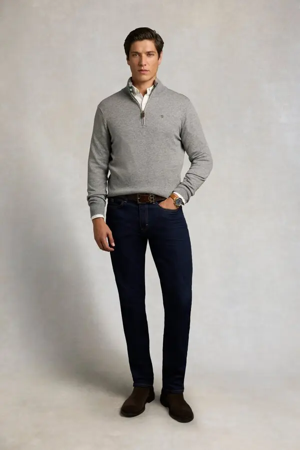 Holland Cooper Fine Quarter Zip Knit Marl