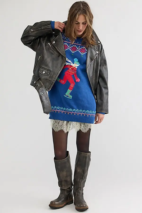 Free People One Last Run Sweater Mini Dress