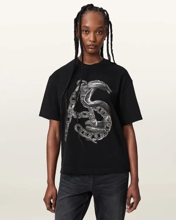 ALLSAINTS Linx Etta Embellished Oversized T-shirt