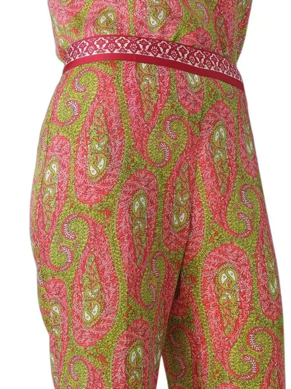 Etro Bootcut Trousers With Placed Paisley Foliage Print