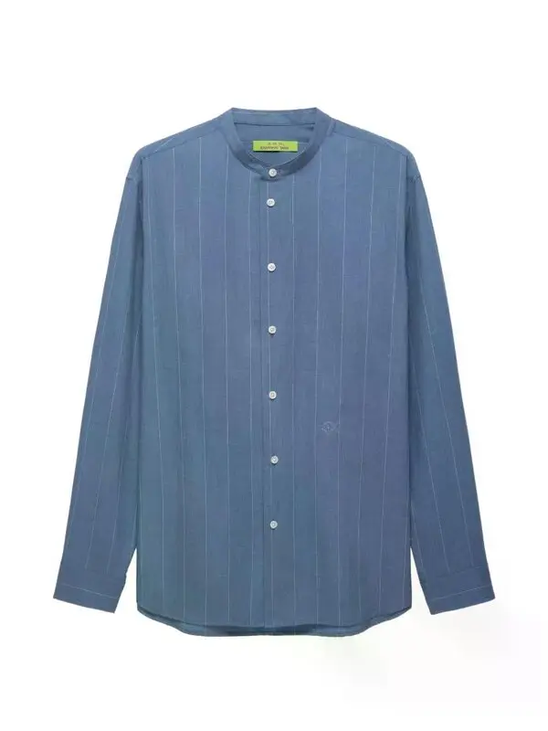Shanghai Tang Coin-embroidered Mandarin-collar Shirt
