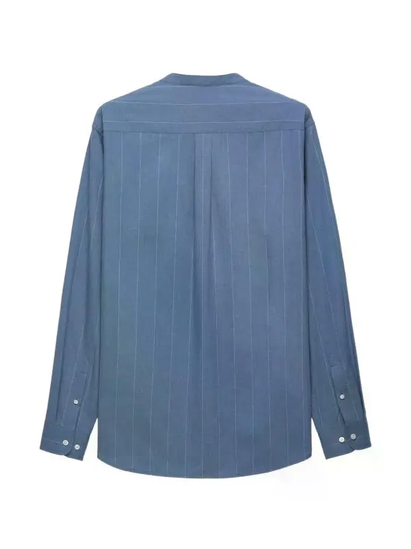 Shanghai Tang Coin-embroidered Mandarin-collar Shirt