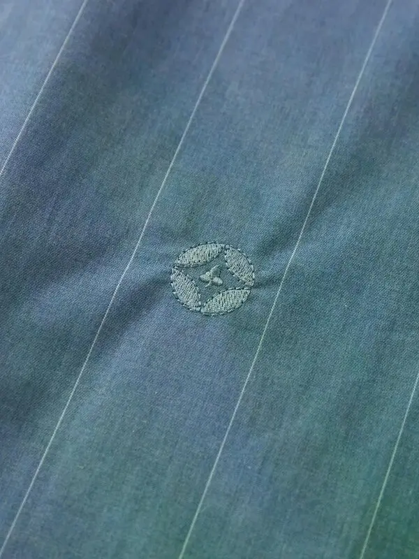 Shanghai Tang Coin-embroidered Mandarin-collar Shirt