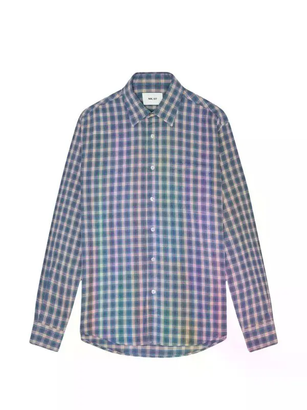 Nn07 Deon Check-pattern Long-sleeve Shirt