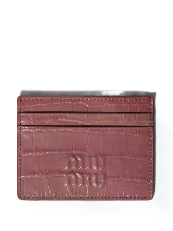 Miu Miu Crocodile Embossed Calfskin Card Holder