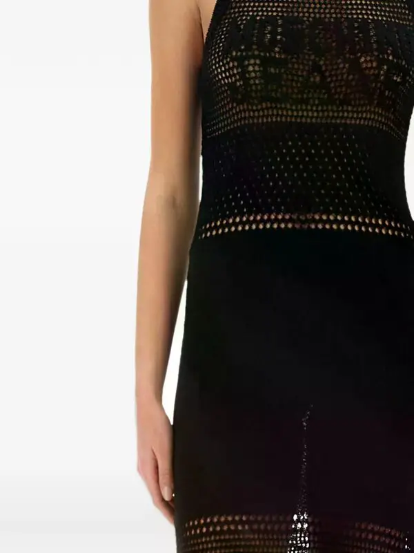 Moschino Logo Detail Mesh Maxi Dress
