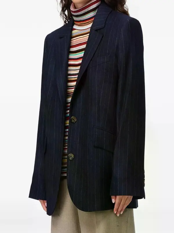 Paul Smith Navy Chalk Stripe Wool-blend Blazer