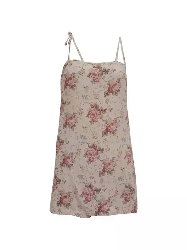 REFORMATION Floral-print Mini Dress - Neutrals