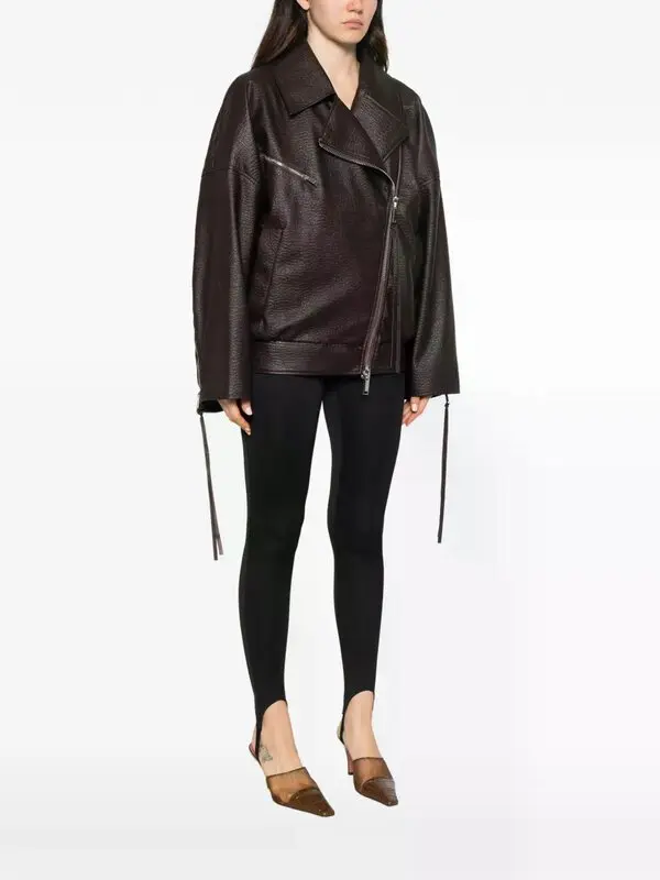 THE M.. Eiffel Crinkled-effect Biker Jacket