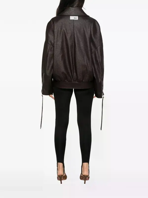THE M.. Eiffel Crinkled-effect Biker Jacket