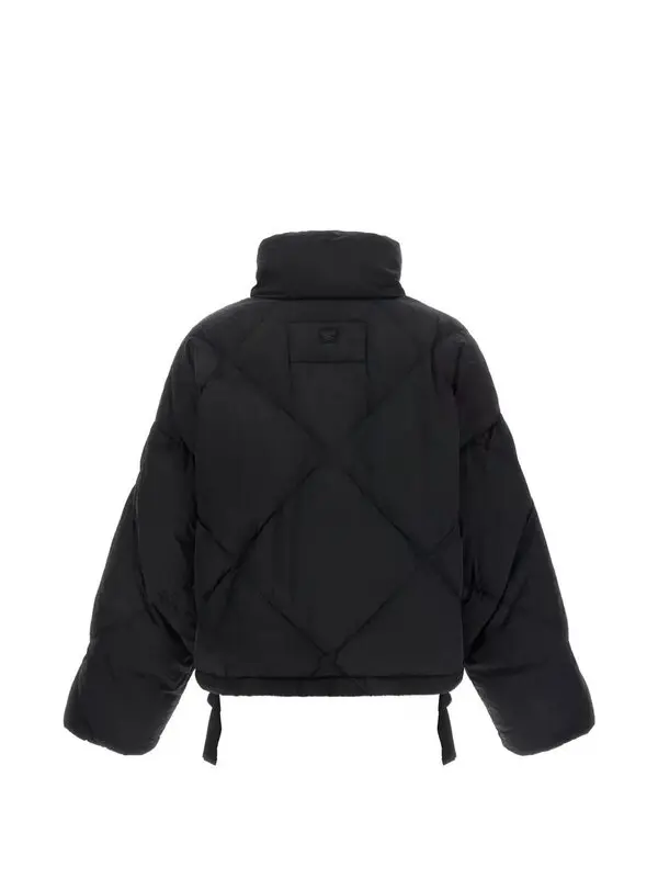Max Mara Short Down Jacket In Technical Plain-weave Fabric - Black