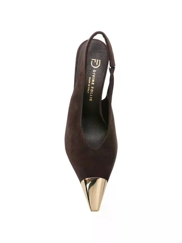 DIVINE FOLLIE Metal-toe Slingback Pumps