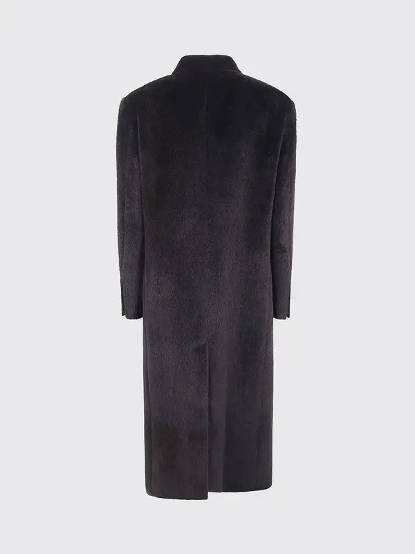 Tagliatore Long Double-breasted Coat In Alpaca And Virgin Wool Blend