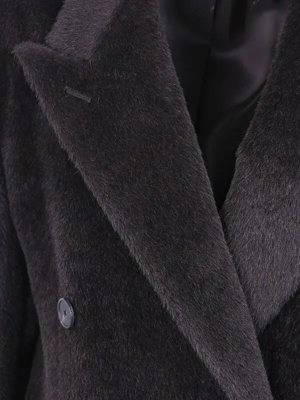 Tagliatore Long Double-breasted Coat In Alpaca And Virgin Wool Blend