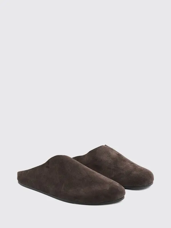 THE ROW Hudson Suede Low-heel Mules With Round Toe