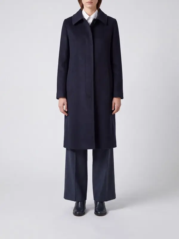 Tagliatore Single-breasted Knee-length Coat In Wool And Cashmere - Grey