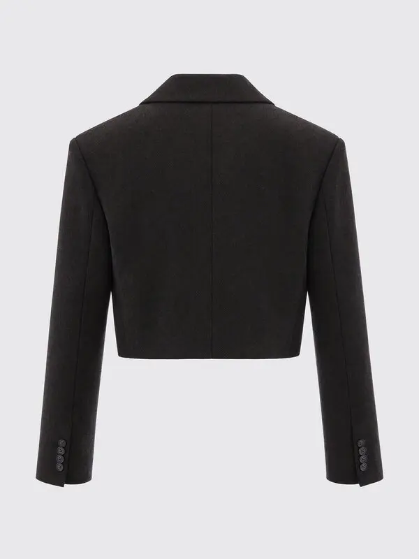 Patrizia Pepe Cropped Single-breasted Blazer With Peak Lapels
