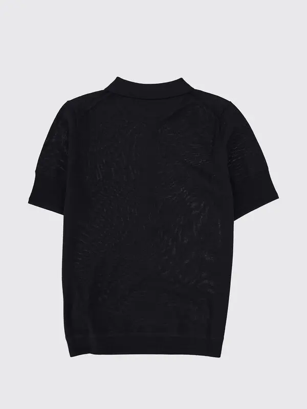Paul Smith Short-sleeved Wool Knit Polo Shirt With 5-button Placket