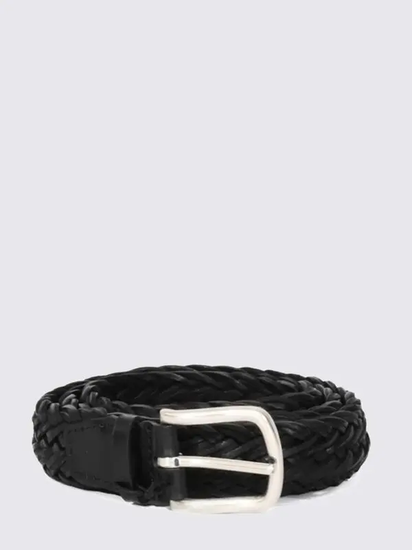 Orciani Woven Calfskin Leather Belt With Pin Buckle - Black