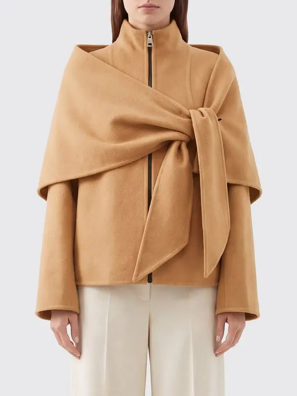Liviana Conti Short Wool And Cashmere Coat With High Collar And Zip - Violet