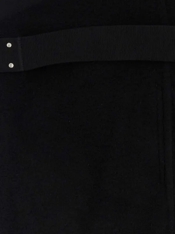 Rick Owens Hooded Single-breasted Short Coat In 100% Cashmere