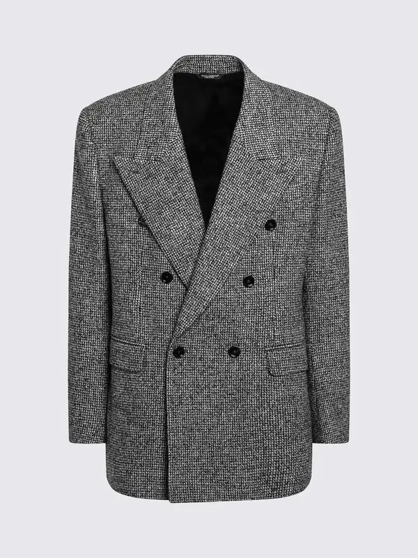 Dolce & Gabbana Double-breasted Check Wool-blend Blazer With Peak Lapels
